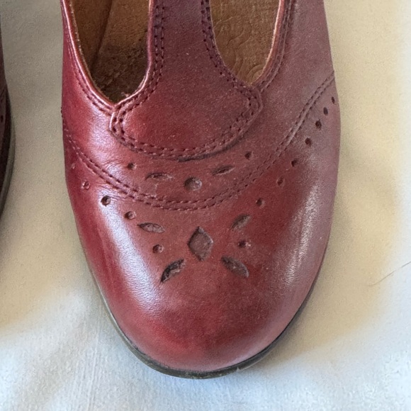 Kravings | Shoes | Red Leather Tstrap Shoes With Rounded Toe And ...
